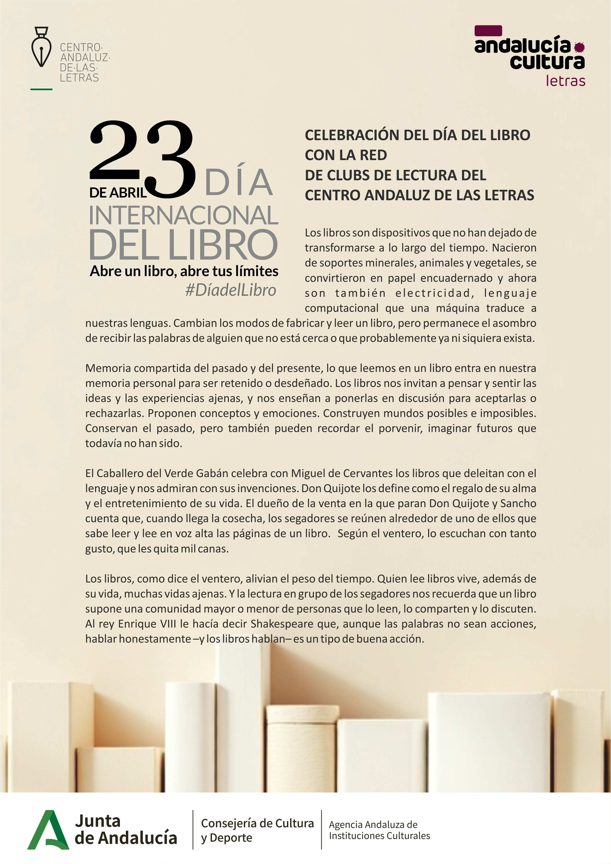 23 de abril: Día Internacional del Libro - I.E.S. Mediterráneo - Instituto de Educación ...